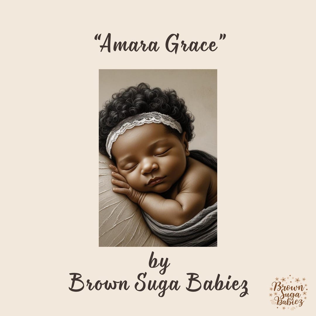 Amara Grace — Black Newborn Baby Girl Printable Wall Art | Peaceful ...