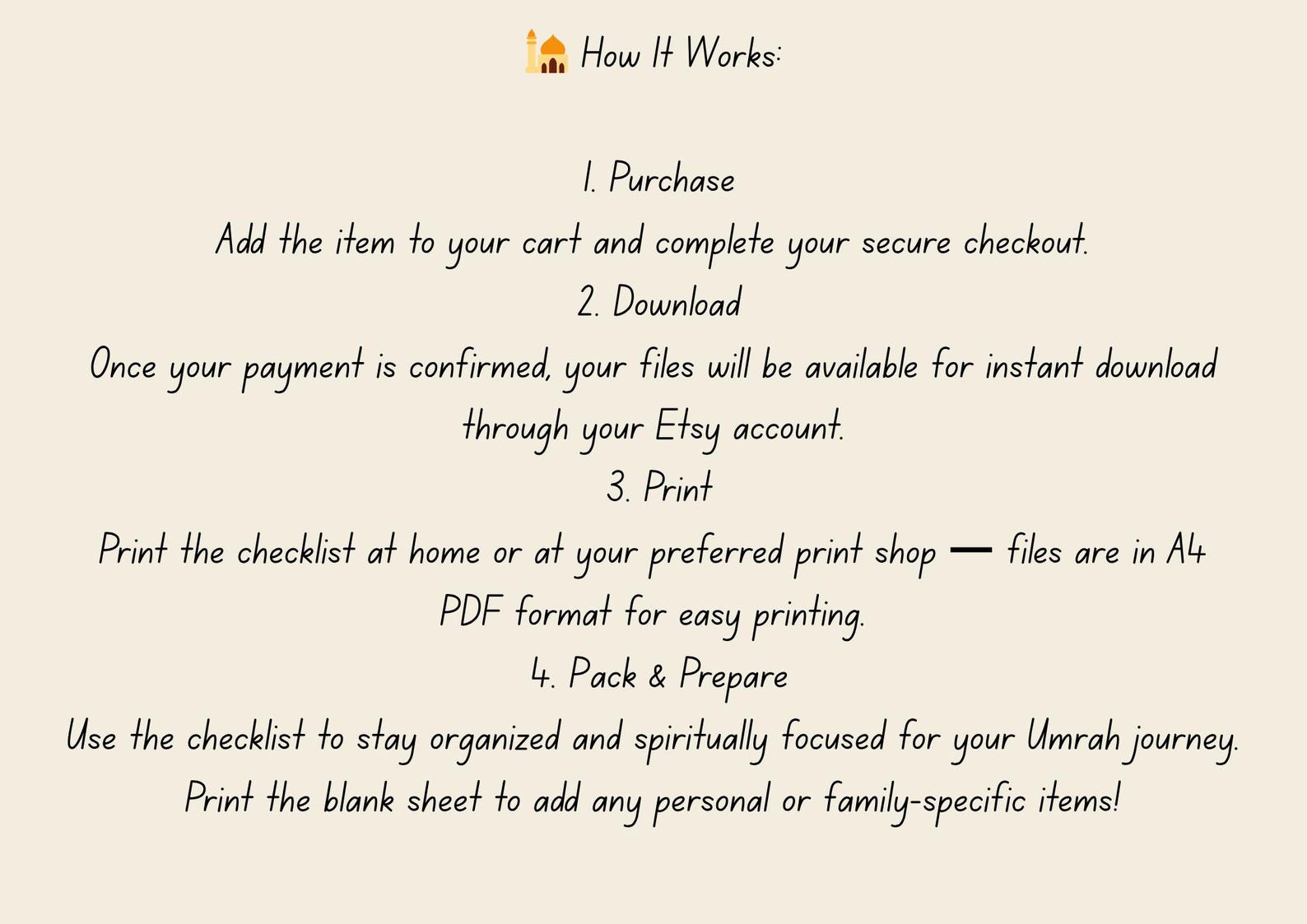 A4 Umrah Travel Checklist | Printable Packing Guide for Pilgrimage ...