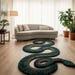Mystical Snake and Third Eye Design Rug, Crescent Moon Rug, Floral ...