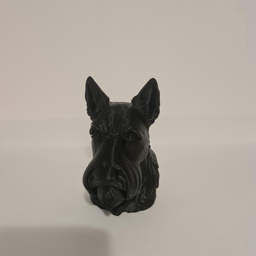3D Printed Scottish Terrier Scottie Dog Bust Head Model Minimalist ...