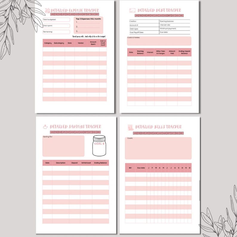 Printable Budget Planner | Pink Aesthetic Finance Binder | Expense ...