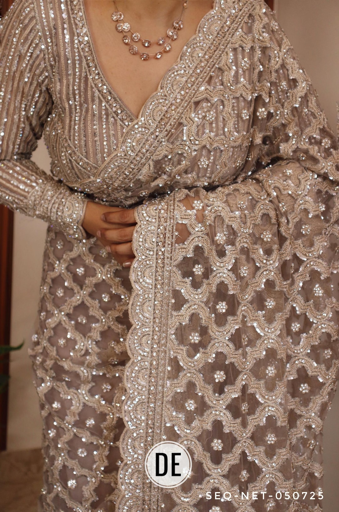 Exclusive Imported Golden Net Designer Saree - Etsy