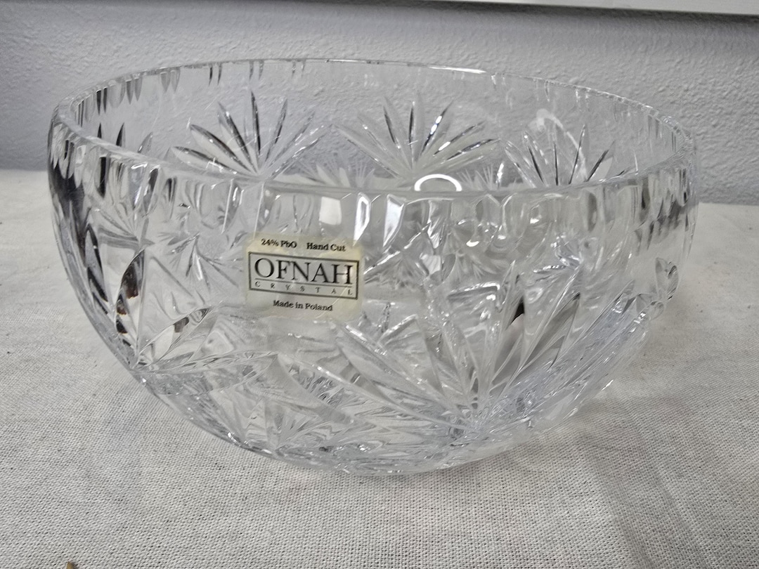 Ofnah Poland Hand-cut Lead Crystal Bowl 7.5 Inch Diameter - Etsy