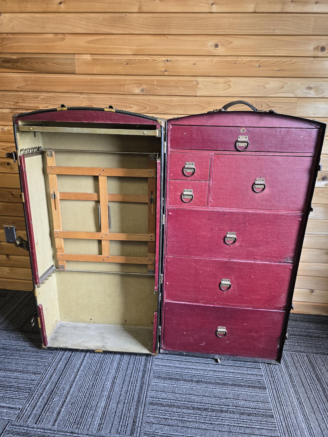 Antique Steam Ship Wardrobe Trunk: Steampunk Luggage With Keys - Etsy