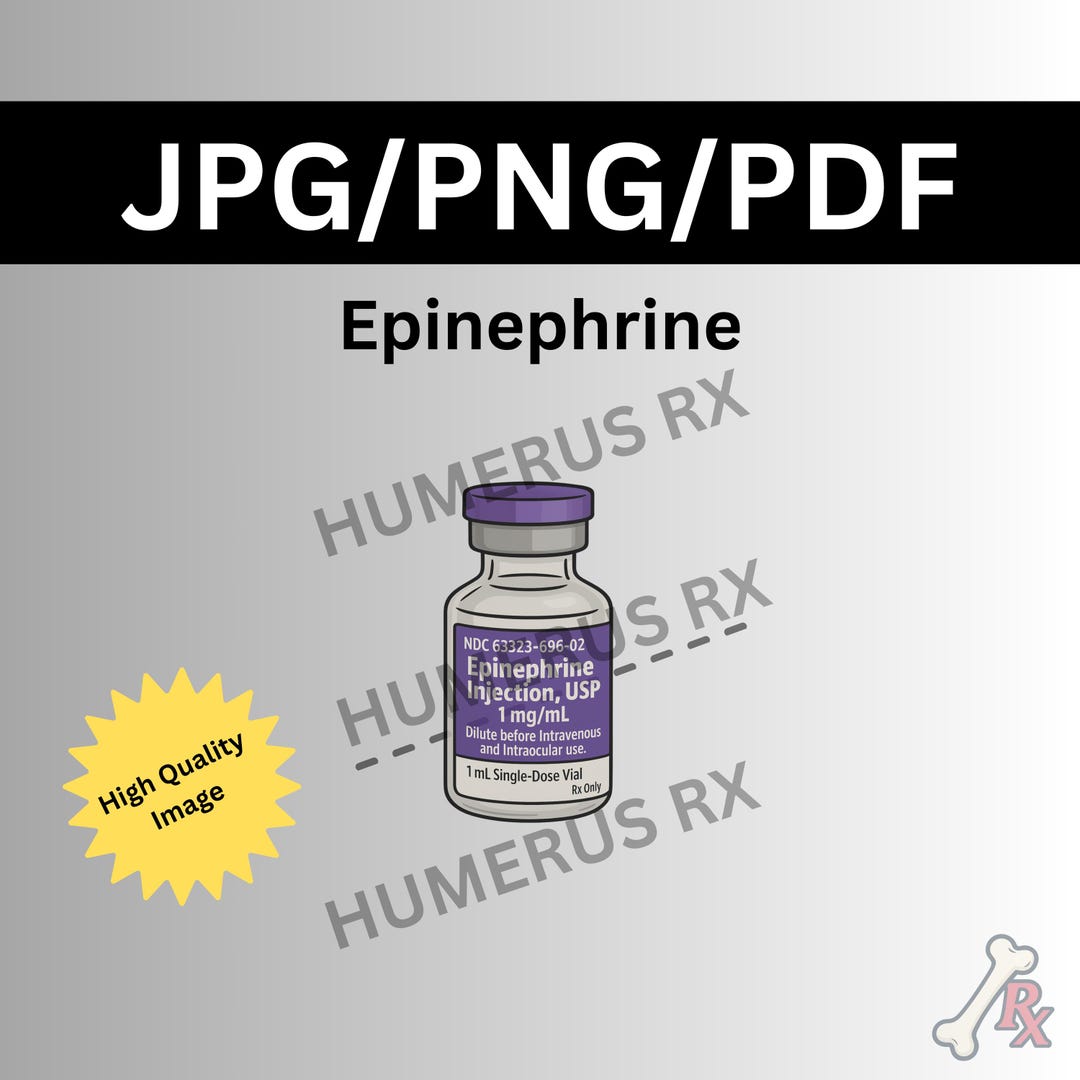 Epinephrine Digital Download Jpg Png Pdf SVG File| Anesthesiology, CRNA ...