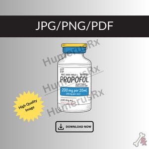 Propofol Bottle Vial Digital Download Jpg Png Pdf SVG File ...