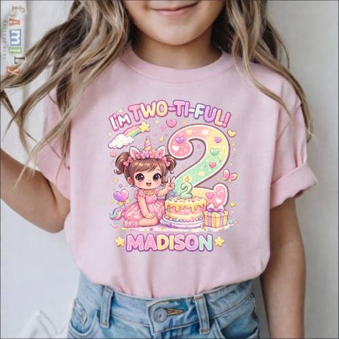 Im Two Ti Fuul Birthday Shirt, Personalized 2nd Birthday Girl Tee ...