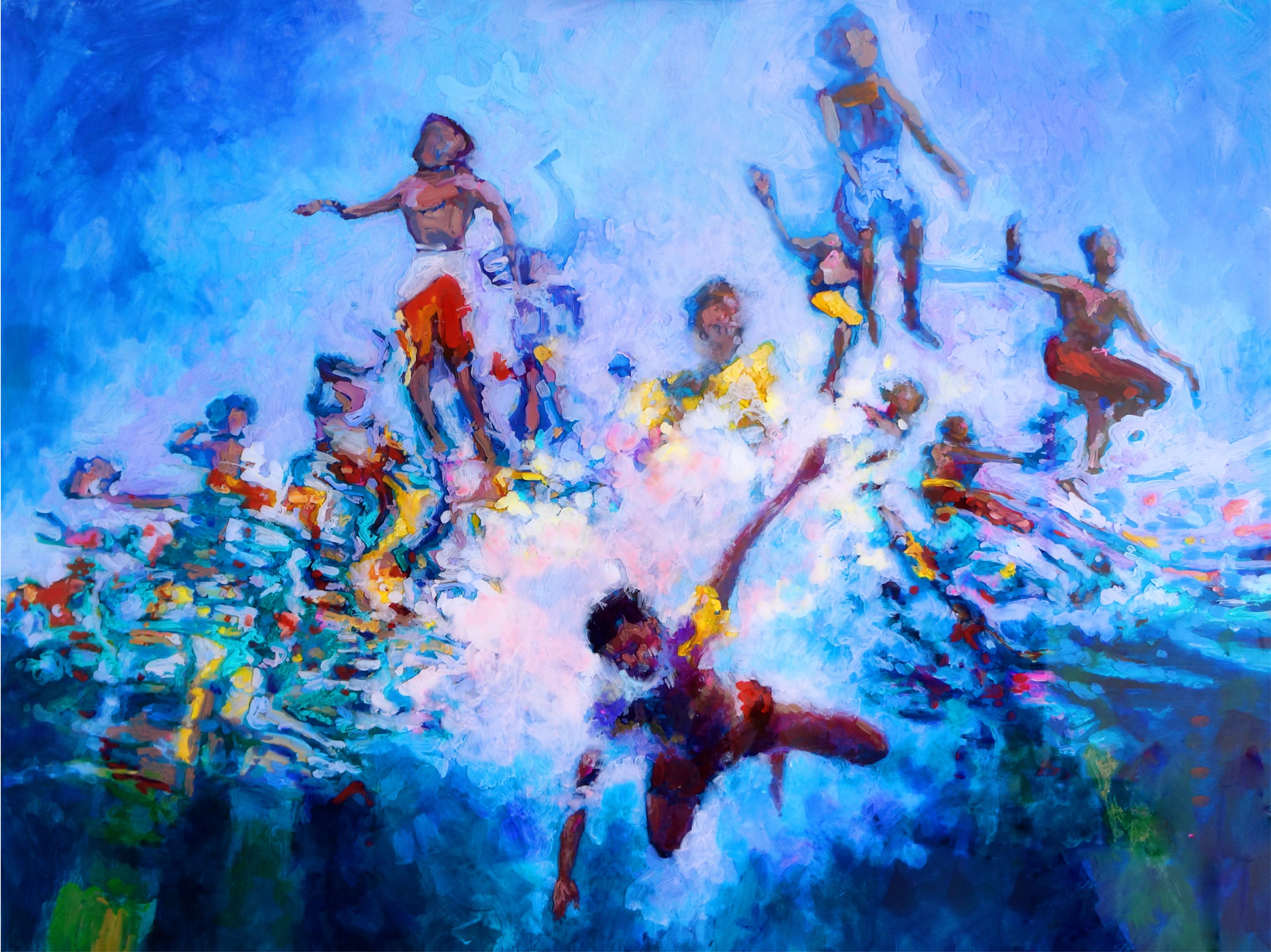 Jump Archival Art Giclee Print of painting summer bliss | Etsy