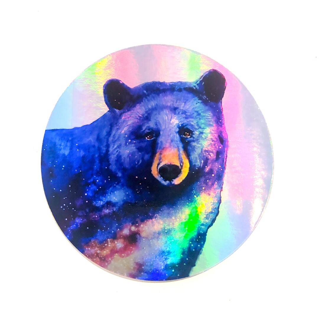 Holographic Sticker of Cosmic Bear Decal Sticker of Black Bear Mz ...