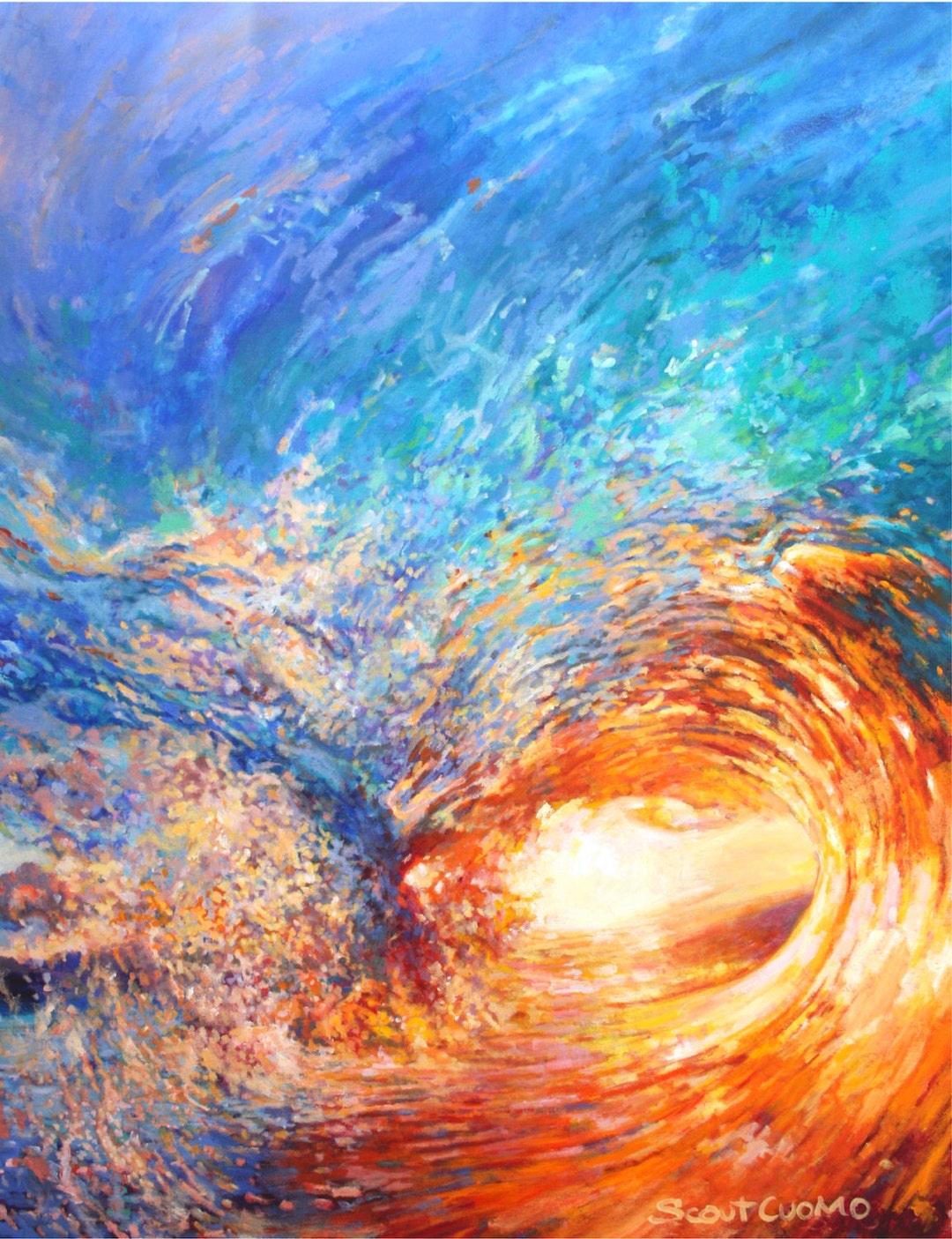 Ocean Wave Art Print - Let It Wash Over You- Wave Breaking in Sunset ...