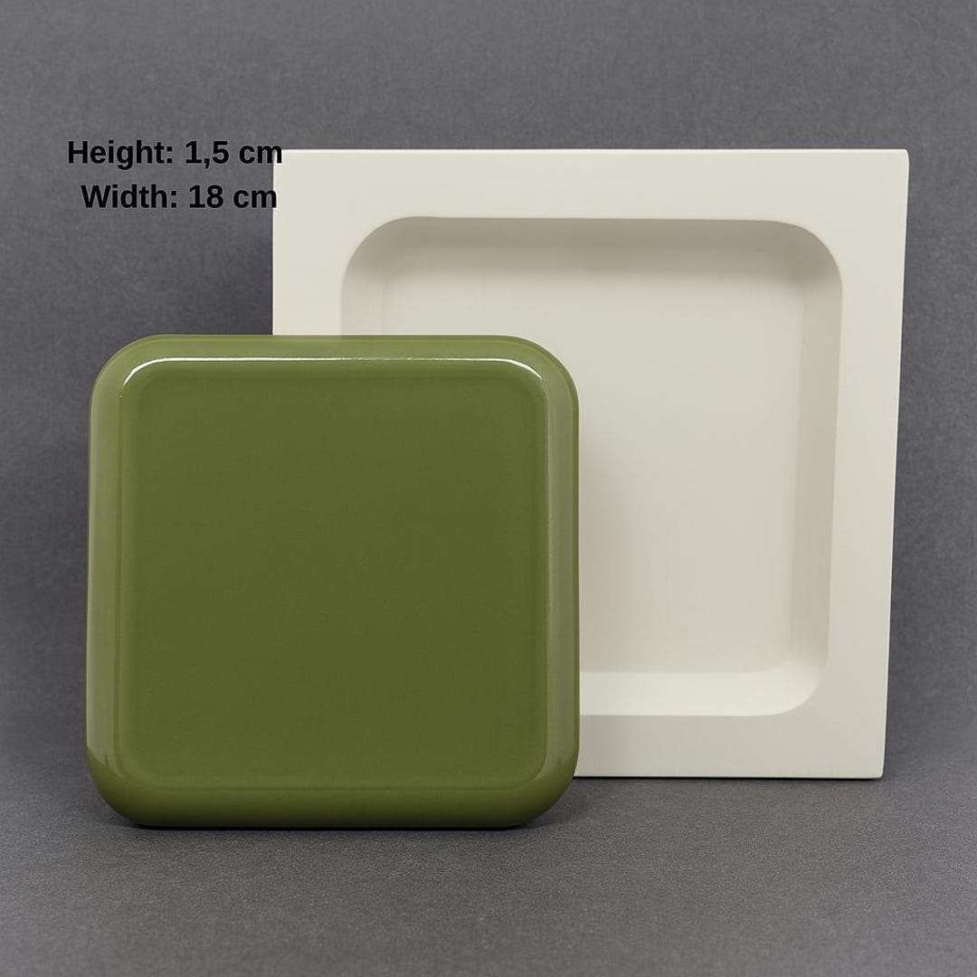 Square Ceramic Plate Mold – 18 Cm Wide Reusable Plaster Slip Casting ...