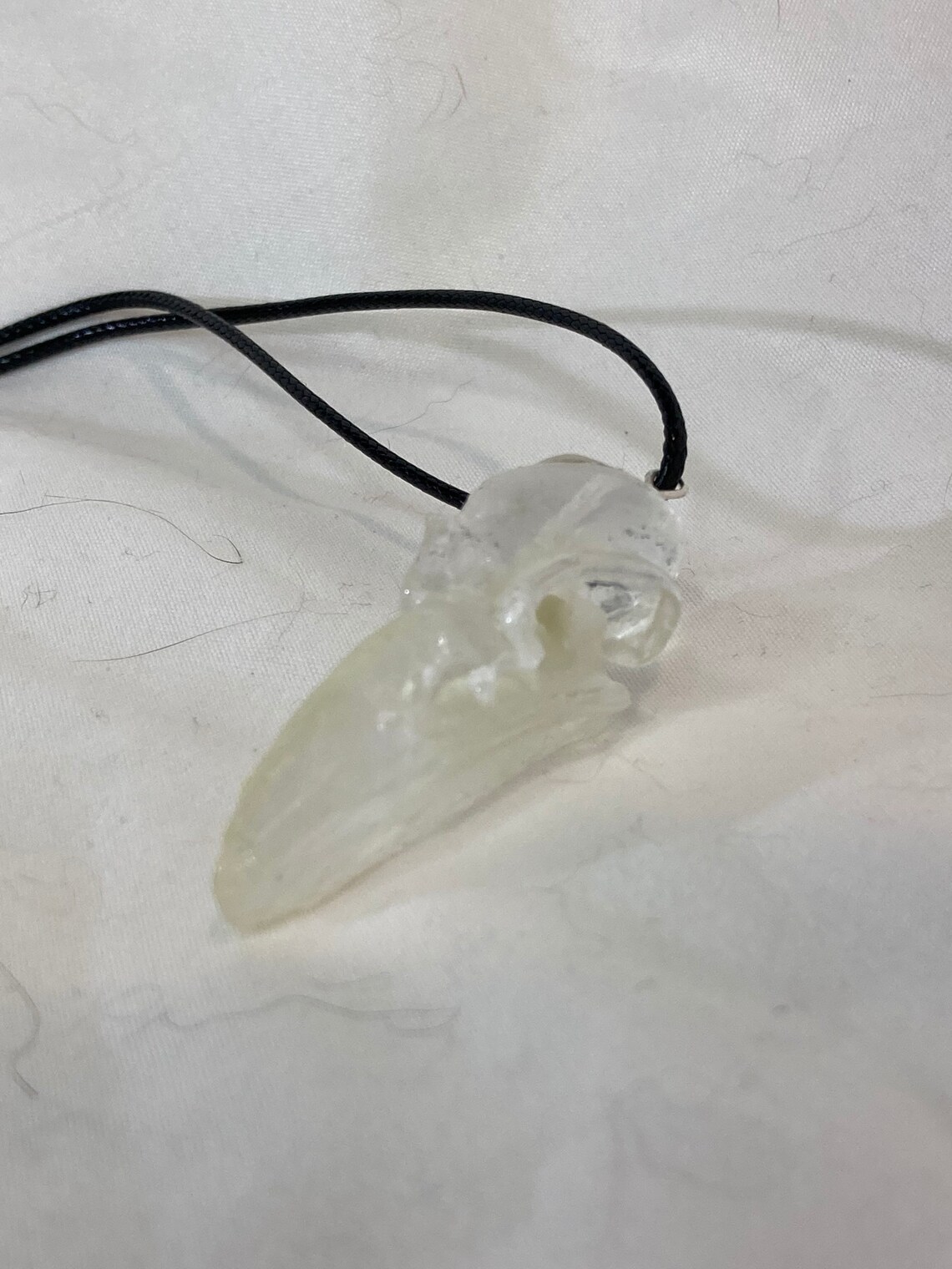 Blue Glowing Crow Skull Resin Pendant - Etsy