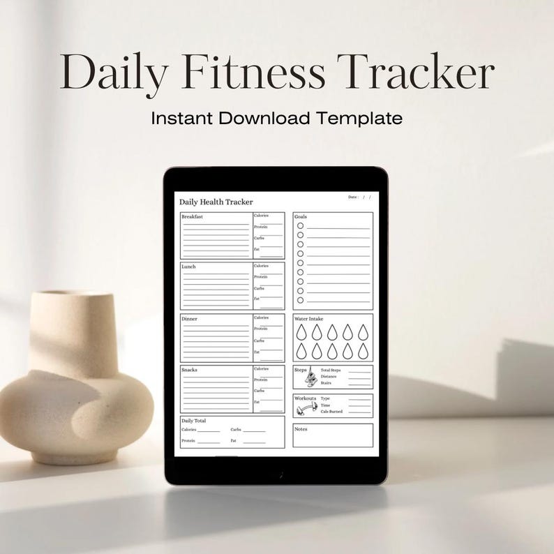 Daily Health Tracker Template / Daily Planner / Printable Template ...