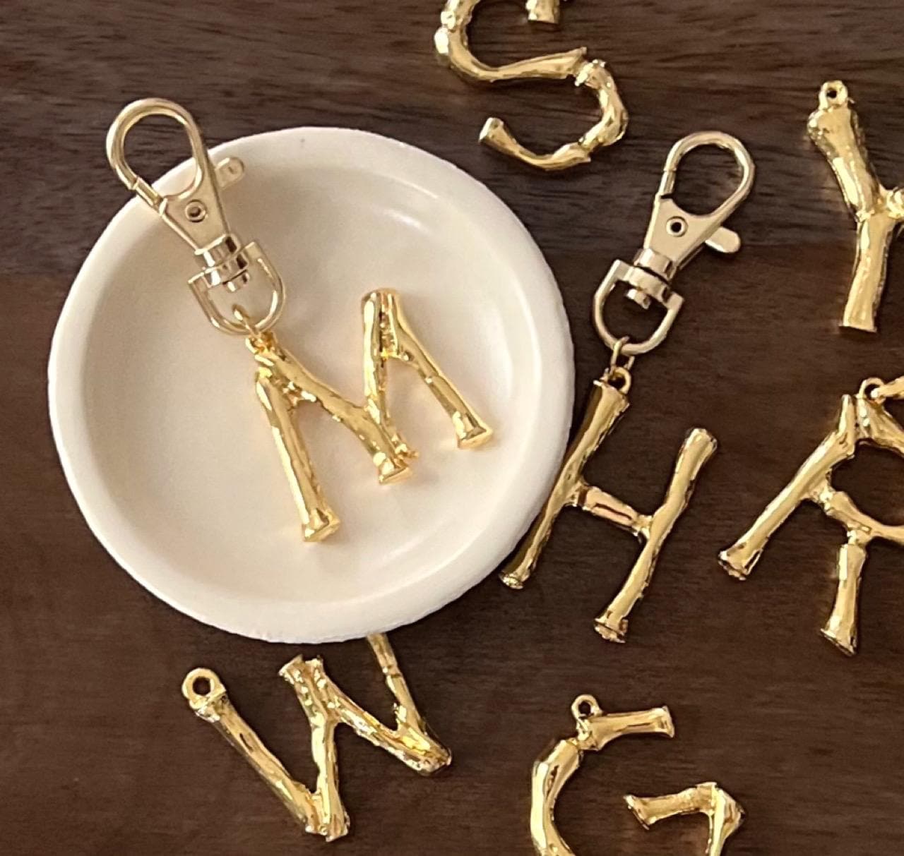 Gold Initial Keychain • Custom Letter Keyring A-Z • Unisex Personalized ...