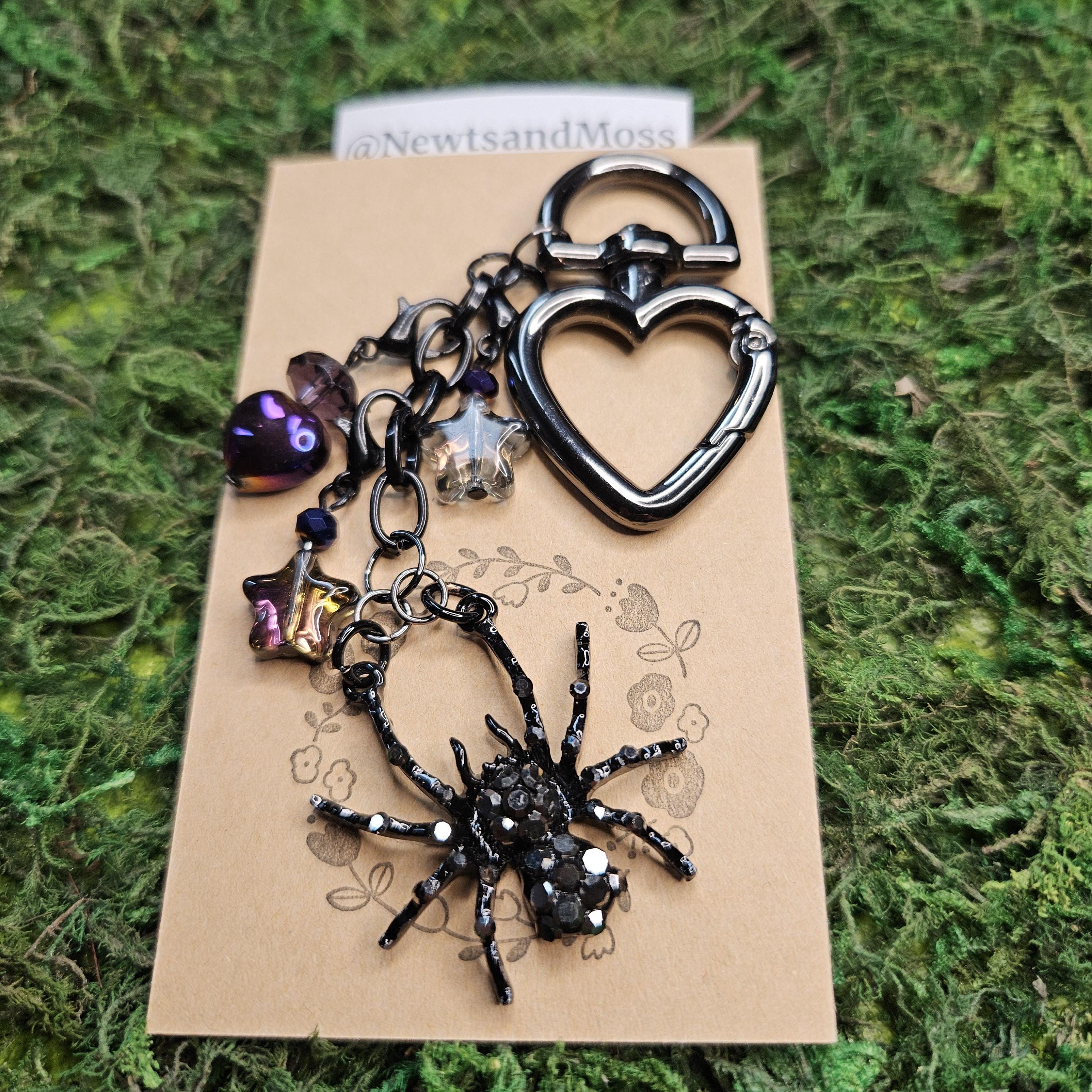 Rhinestone Spider Bag Charm Keychain - Etsy