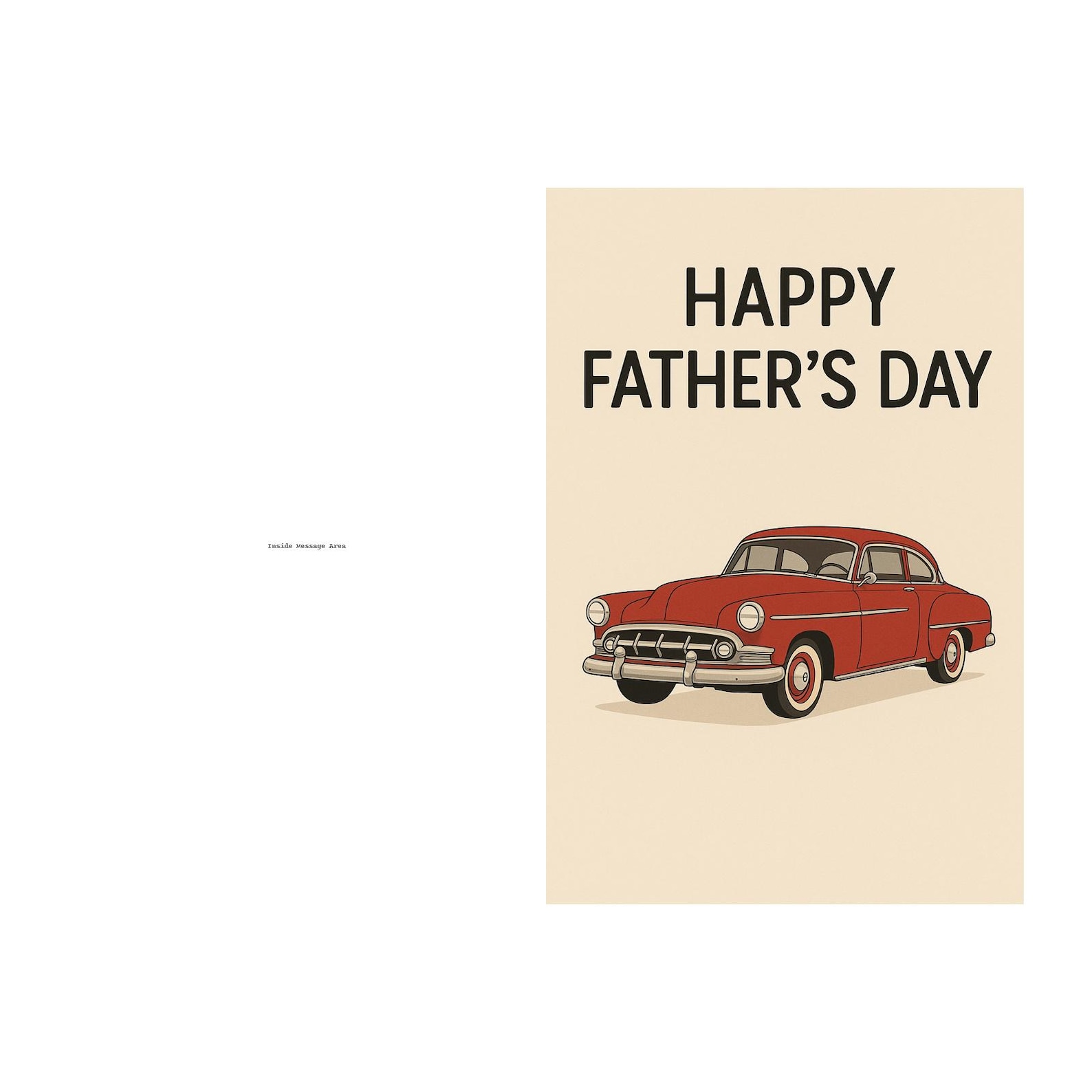 Printable Father’s Day Card | Classic Car Design | A4 Landscape ...