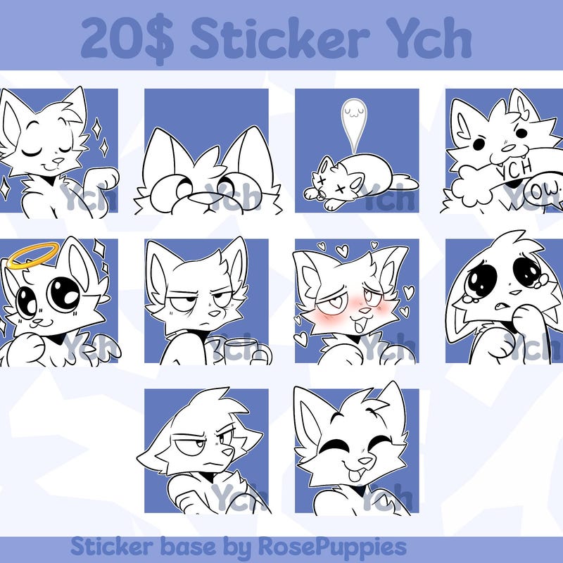 Furry Ych Discord Stickers - Etsy