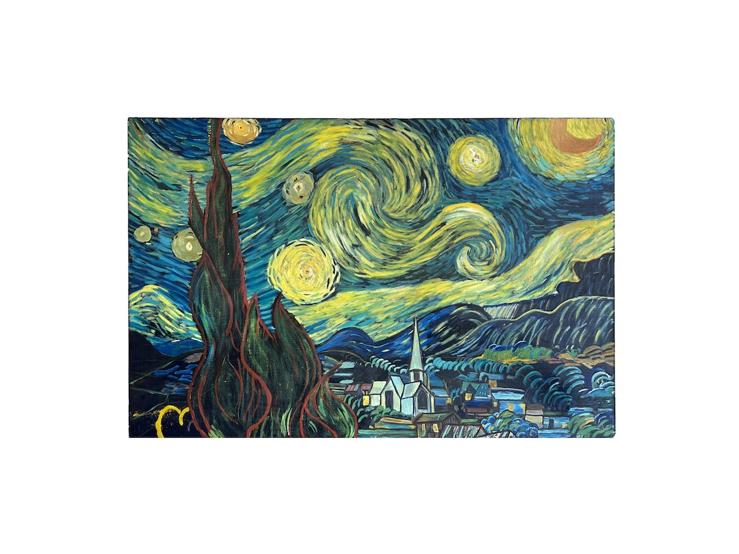Original Reproduction of Starry Night - Oil on Canvas Painting - Etsy