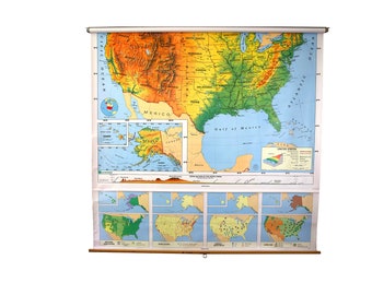 Pull Down Map of United States - Etsy