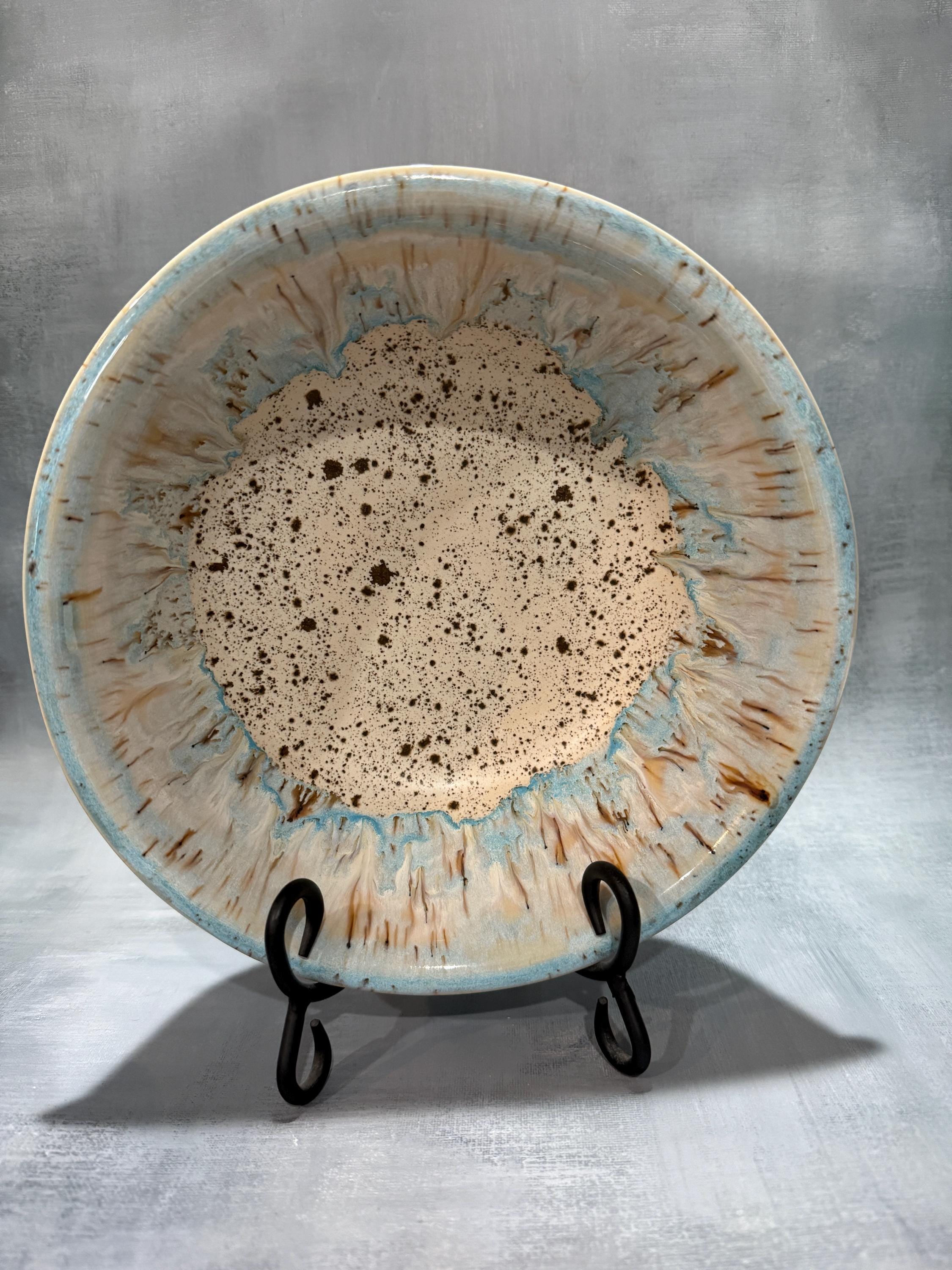 Hand Painted Stoneware Pottery Large Serving Bowl - Etsy