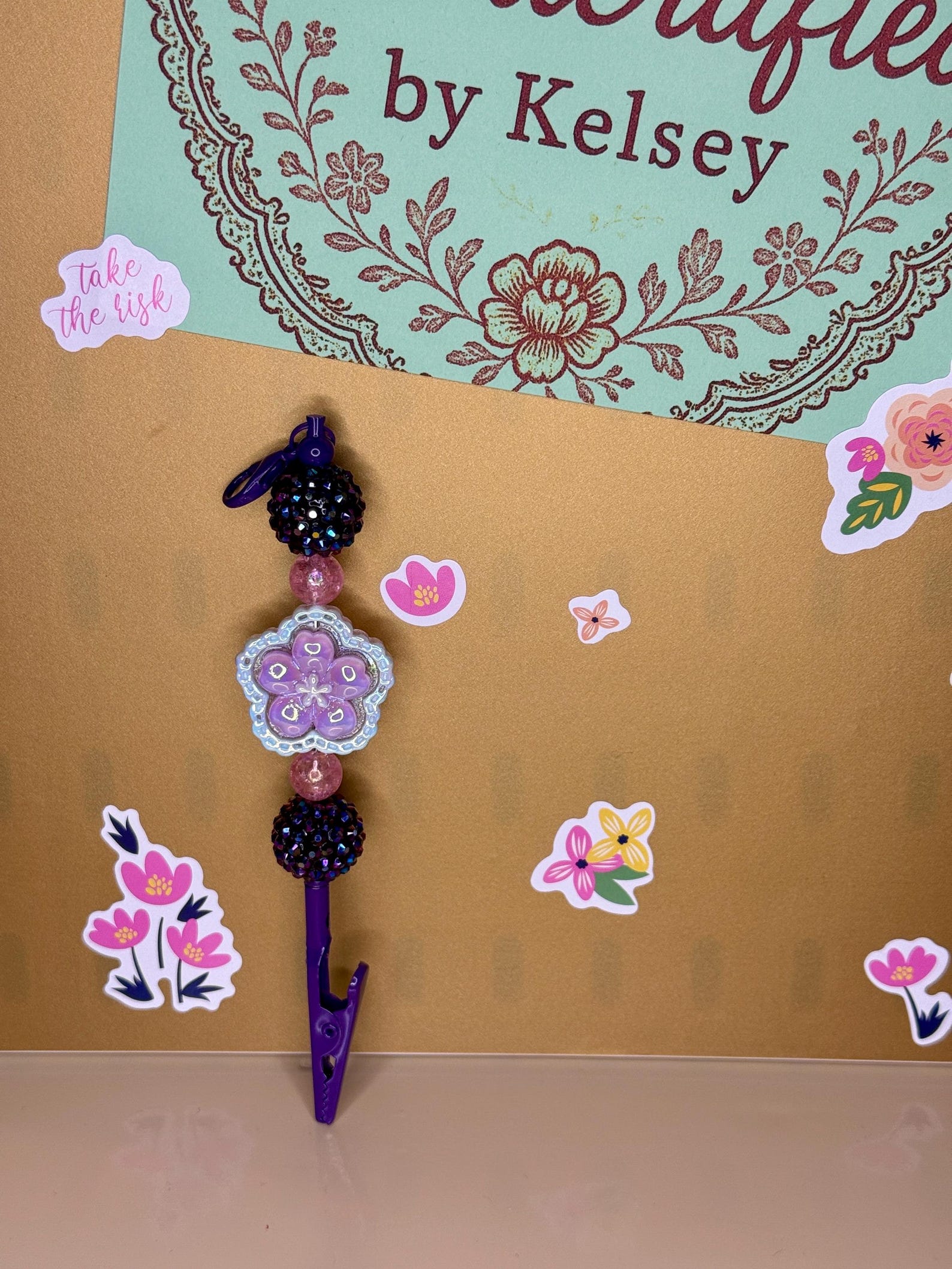 Flower Beaded Alligator Clip - Etsy