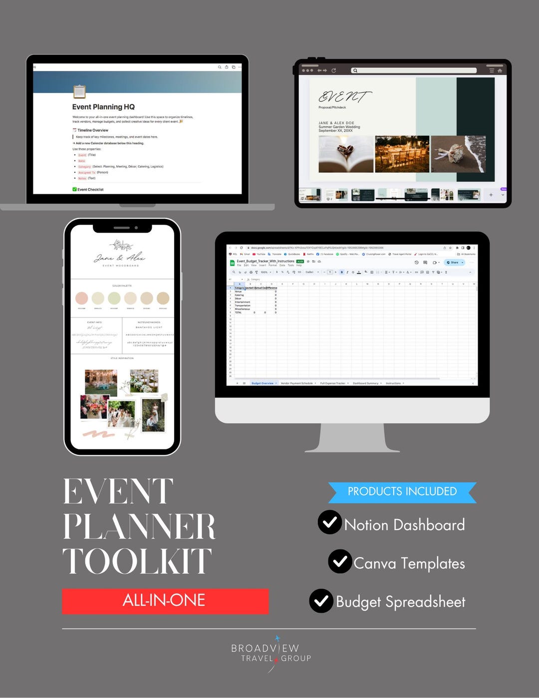 Event Planner Toolkit: Notion, Canva, Google Sheets Templates (digital ...