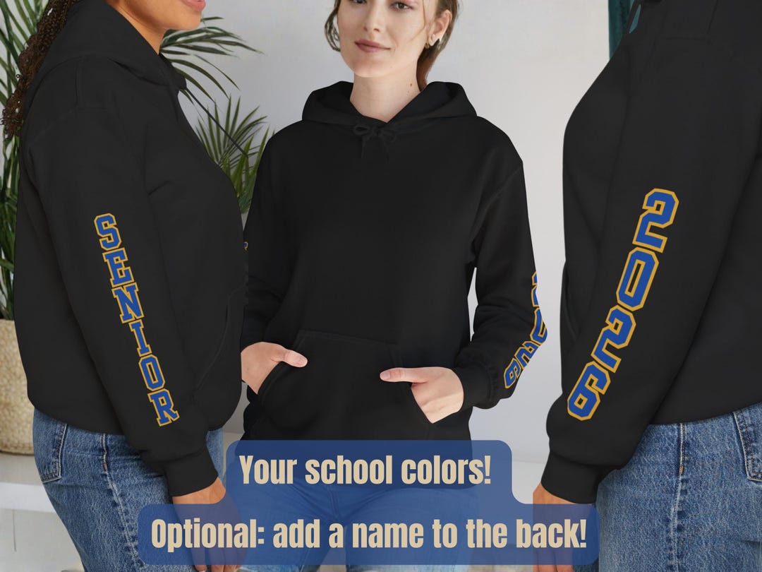 Personalized Senior 2026 Hoodie Pullover | Custom School Colors ...