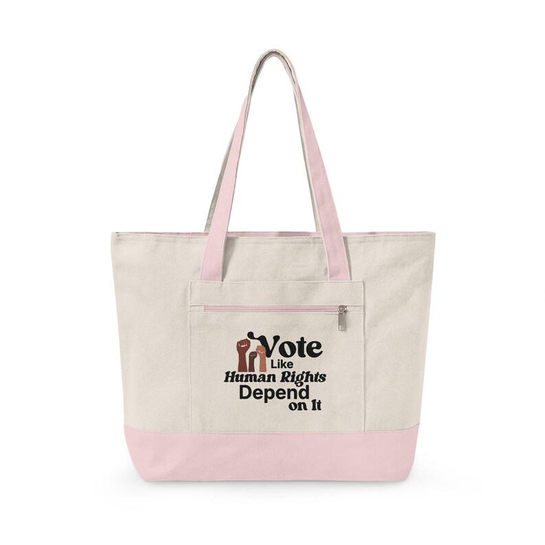 Vote Like Human Rights Depend on It Tote Bag Heavy Canvas Zipper ...