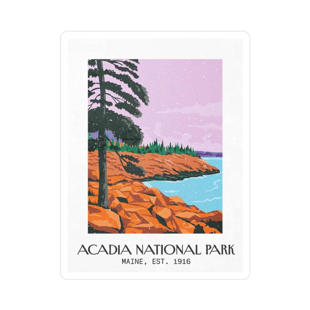 Acadia National Park Vinyl Decals: Adventure Stickers, Travel Souvenirs ...
