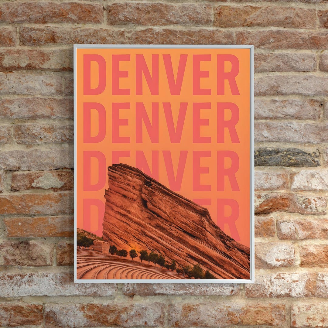 Denver Red Rocks Amphitheater Wall Art | Colorado Print | Bold Modern ...