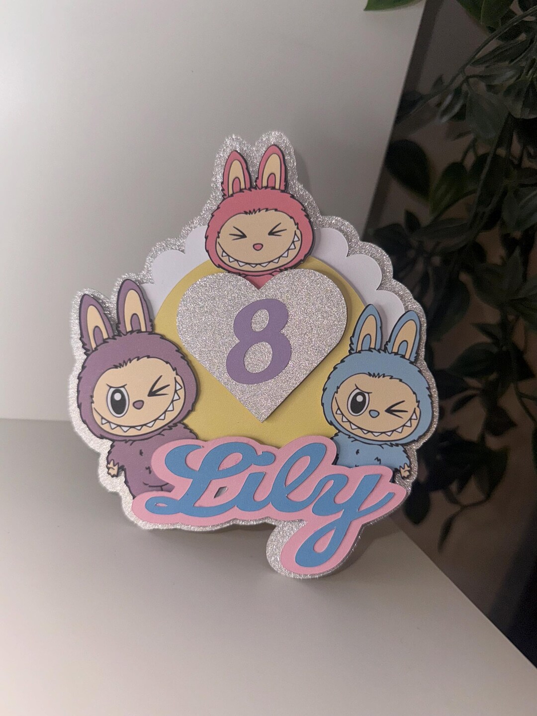 Labubu Themed Birthday Cake Topper - Etsy