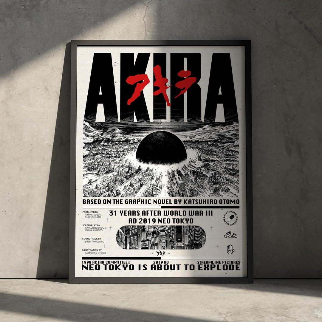 Akira Anime Poster Print, Manga Movie Wall Art Decor, Shotaro Kaneda ...