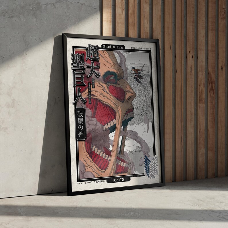 Attack on Titan Anime Poster Print, Aot Manga Wall Art Decor Hanging ...