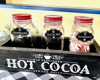 Hot Cocoa Bar Tray, Cocoa Bar Box, Hot Chocolate Station, Farmhouse ...