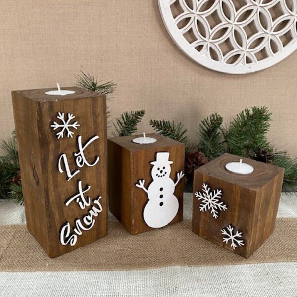 4x4 Wood Candle Holder - Etsy