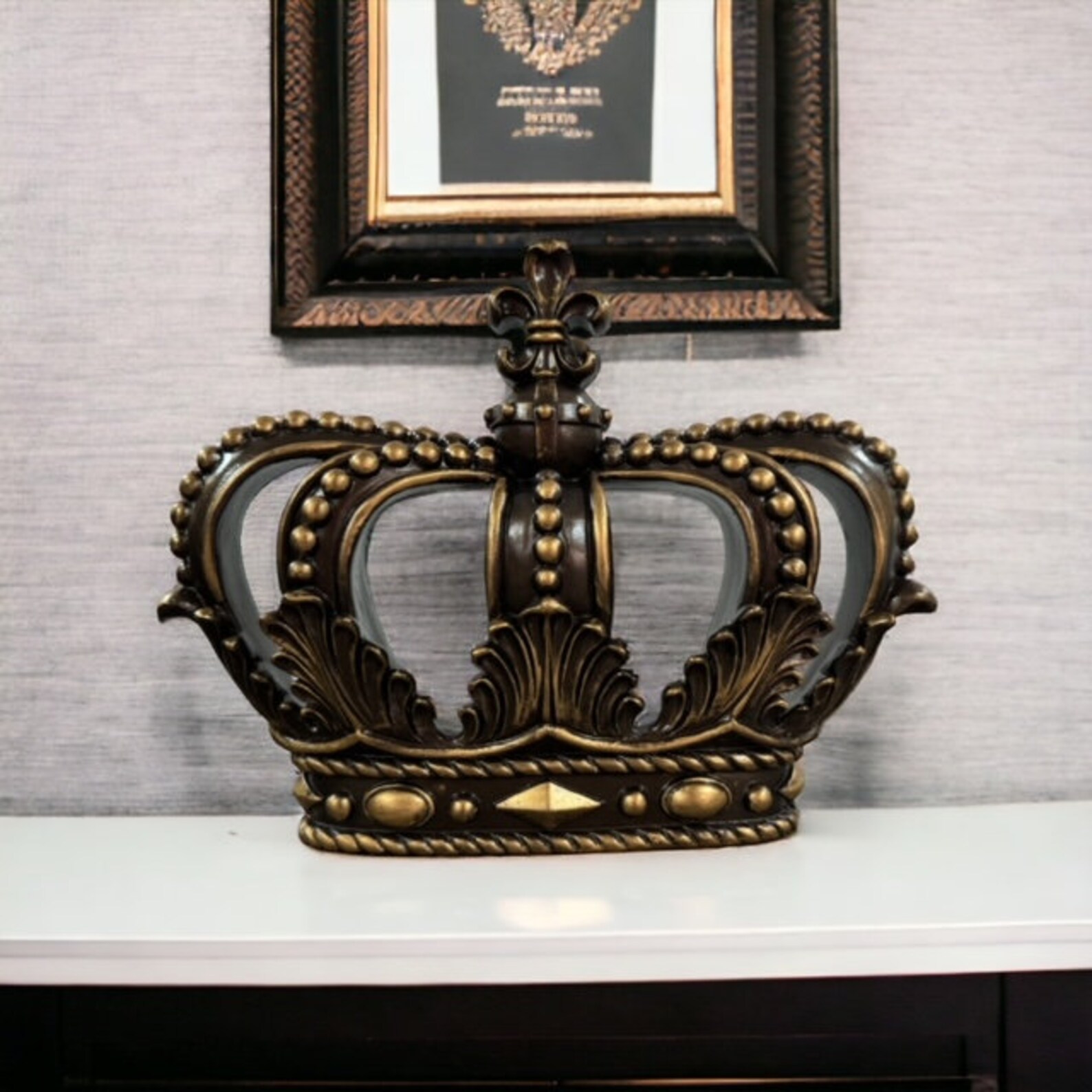 Crown Wall Decor/ Old World Tuscan Decor/ Fleur De Lis Decor/gold Crown ...