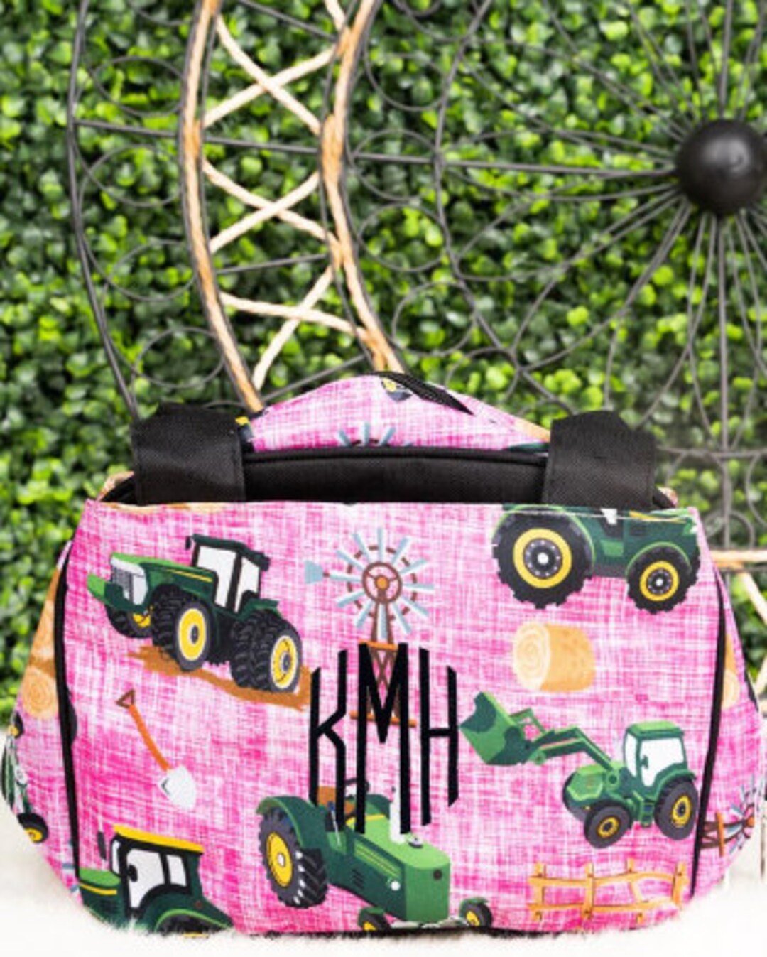 Personalized Girls Tractor Insulated Lunch Bag-tractor Lunch Bag - Etsy