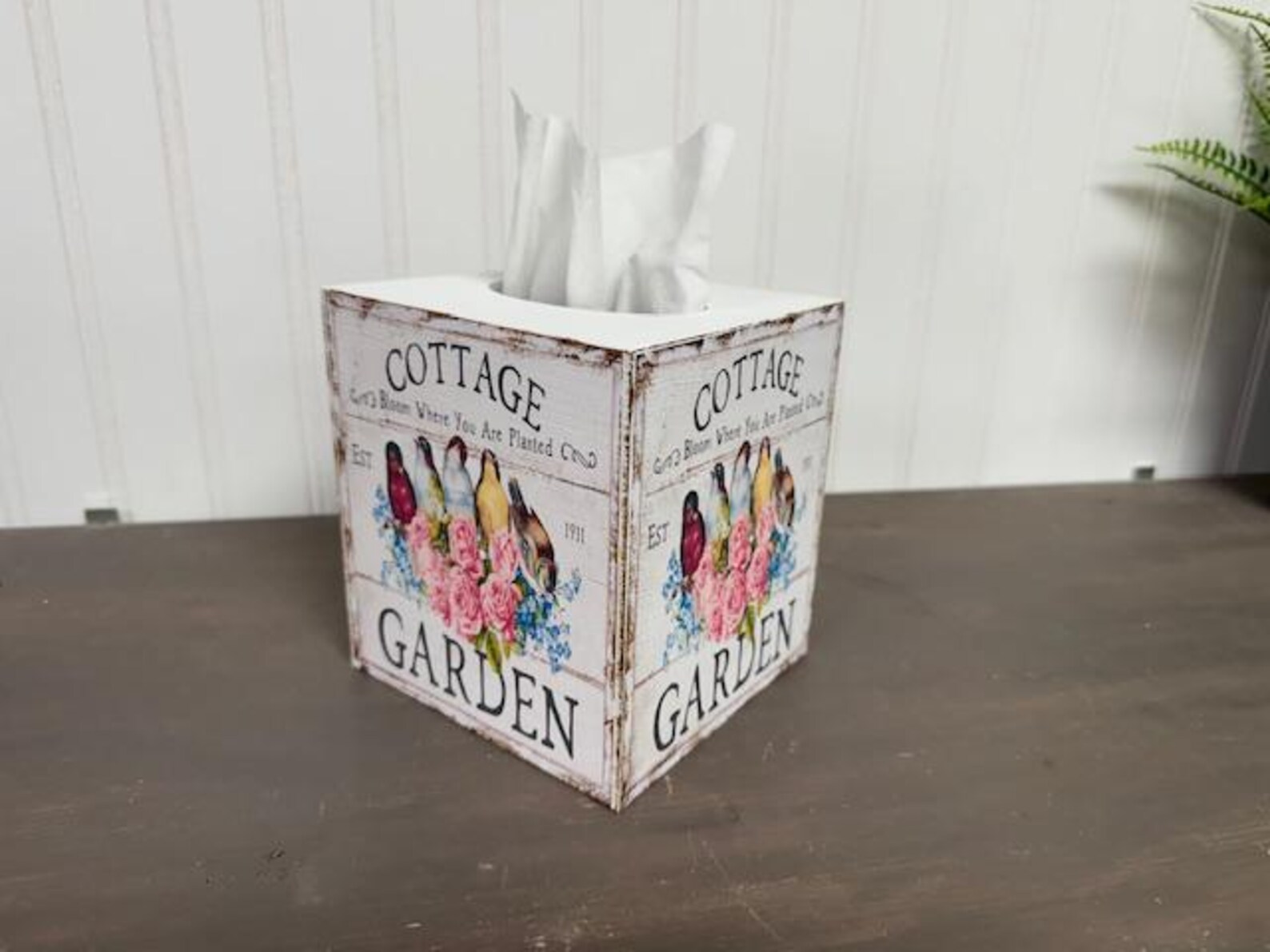 French Country Tissue Box, Tissue Box Cover, Birds Tissue Box Cover ...