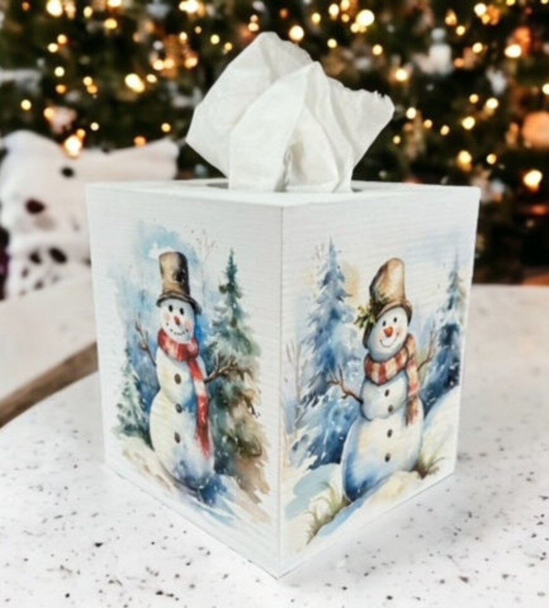 Tissue Box Cover, Snowman Wintertissue Box, Snowman Decor, Snowman ...