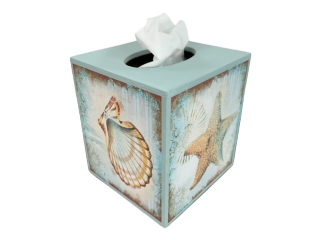 Tissue Box Cover, Coastal Tissue Box, Beach Tissue Box Cover, Beach ...