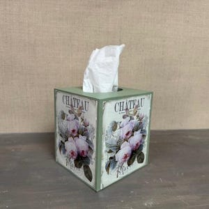 French Country Tissue Box, Tissue Box Cover, Peonies Tissue Box Cover ...