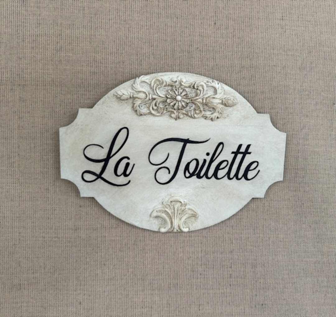 La Toilette Sign, French Country Bathroom Sign, Farmhouse Sign ...