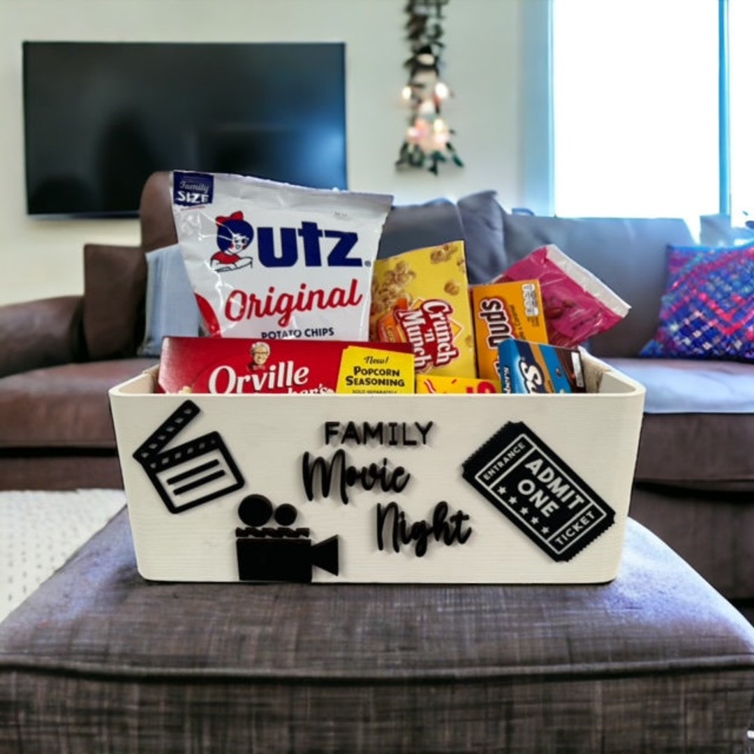 Family Movie Night Box: Laser Cut Wood Snack Station - Etsy