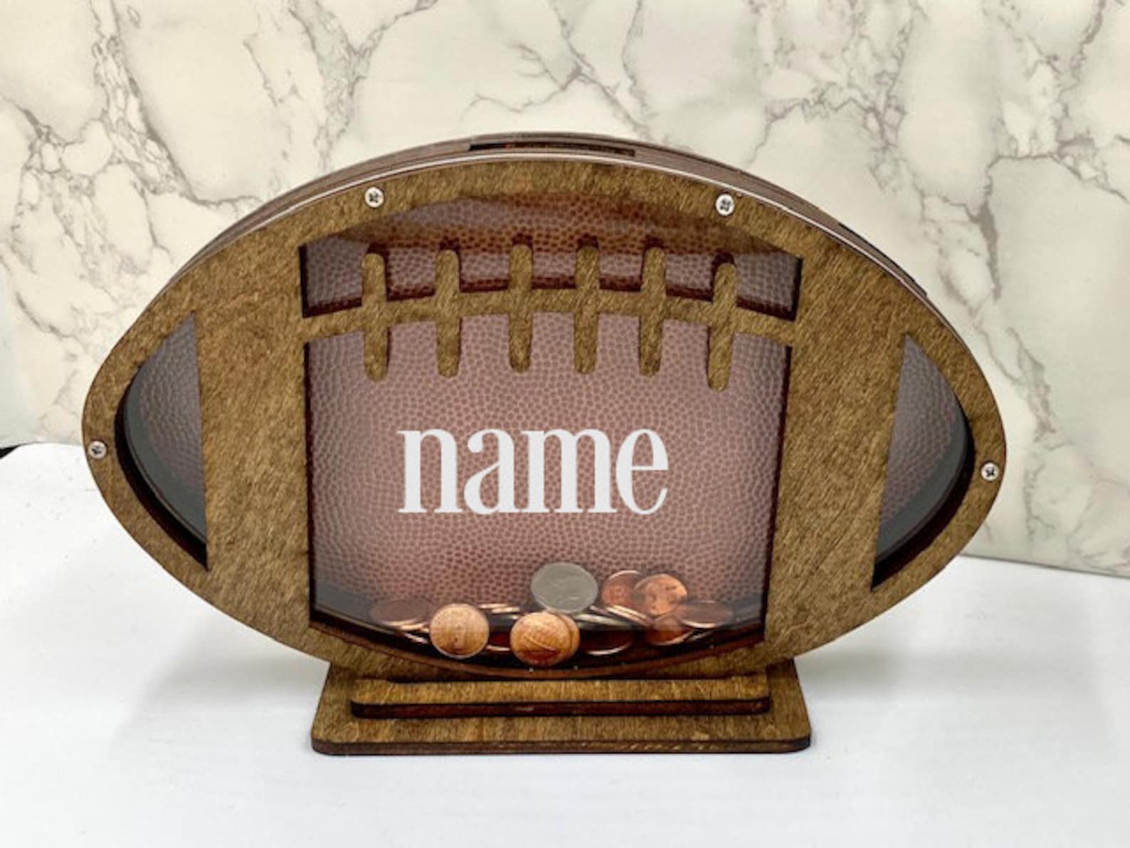 Football, Bank, Kid's Bank, Sports Bank, Wood Piggy Bank, Gift for Kids ...