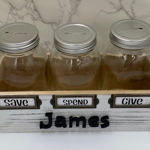 Save Spend Give Bank Kid's Bank Personalized Bank - Etsy