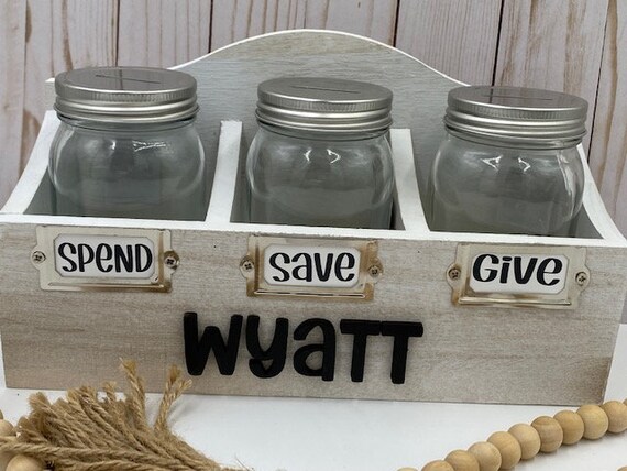 Save Spend Give Bank Kid's Bank Personalized Bank - Etsy