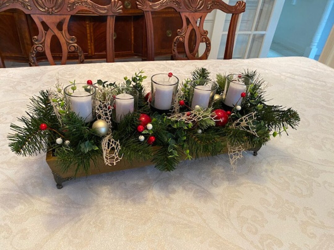 Rustic Christmas Centerpiece, Wood Box Centerpiece, Christmas Decor ...