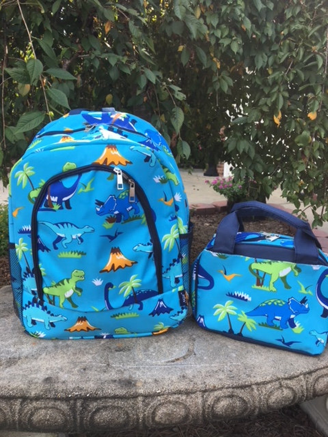 Personalized Boys Backpack SET DINOSAURS Backpack and Lunch Box, Dino ...