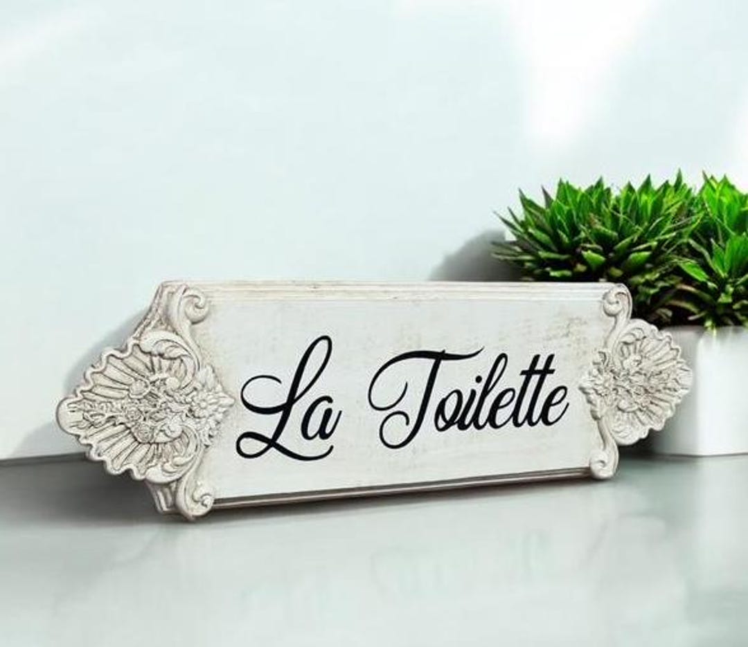 La Toilette Sign, French Country Bathroom Sign, Farmhouse Sign ...