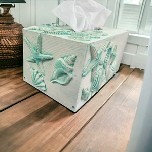 Seashells Tissue Box, Tissue Box Cover, Seashells Tissue Box Cover ...